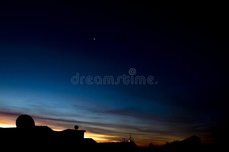 Dark sky with moon up high stock image. Image of light - 188767501