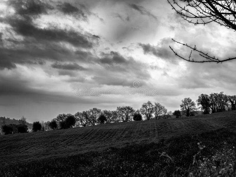 The Dark Sky Overlooking the Countryside Stock Image - Image of summer ...