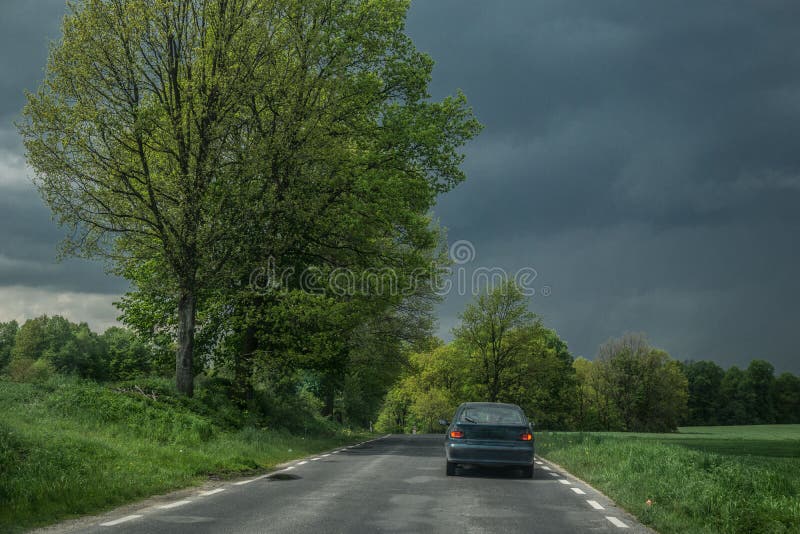 Dark Sky before Raining in Spring Stock Photo - Image of lightning ...