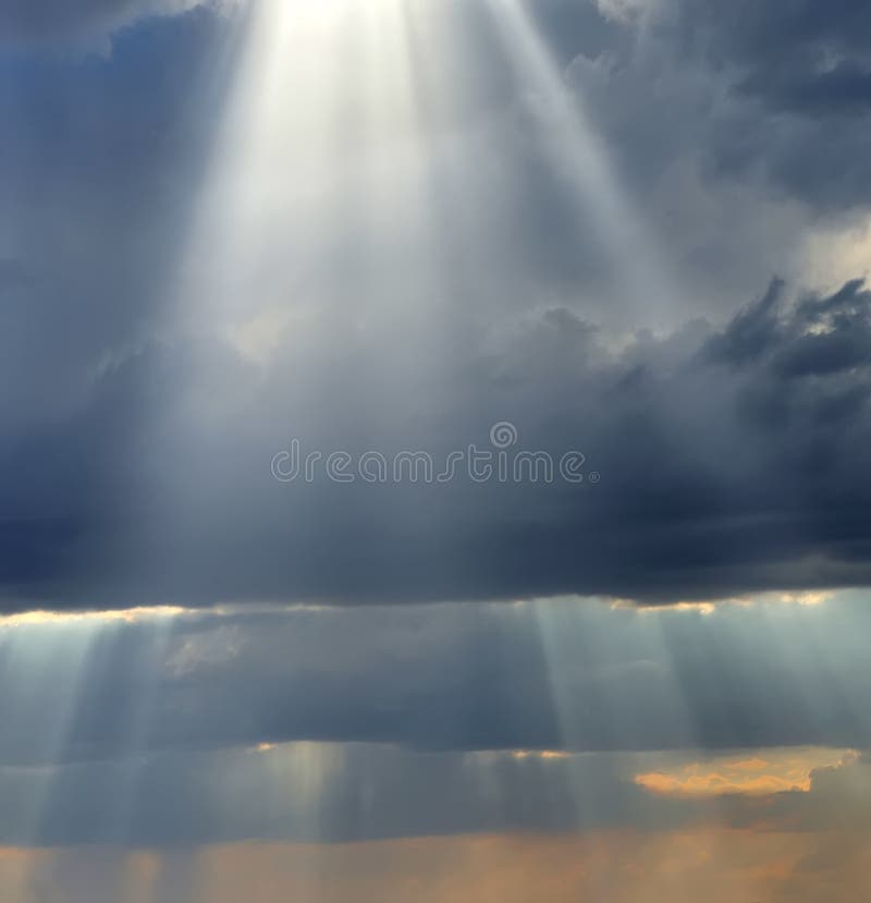 Rays Light Shining Down Sky Cloud Stock Photos - Free & Royalty-Free ...