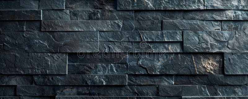 Dark Slate Brick Wall Texture, Close-up. Architecture and Construction ...