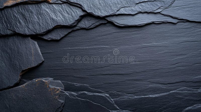 Dark Textured Slate Rocks with Cracked and Layered Surface Stock ...
