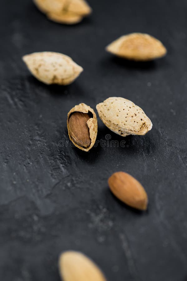 Slate Slab with Roasted Almonds in the Shell Stock Image - Image of ...