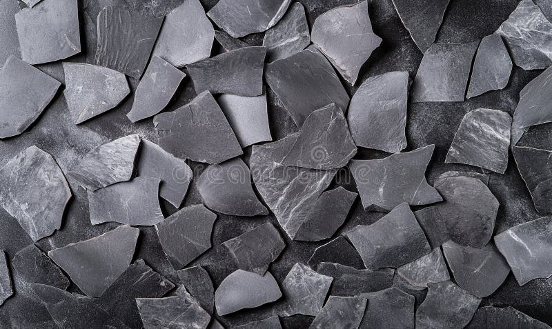 Dark Slate Stone Fragments Background, Ideal for Textured Backdrop or ...