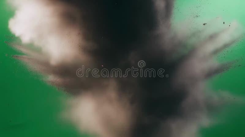 Dark Smoke and Particles Exploding on Green Screen Stock Video - Video ...