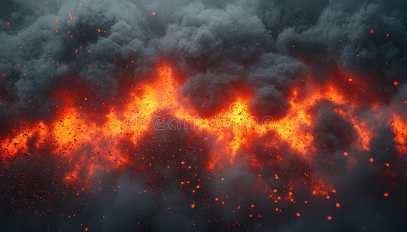Fiery Explosion Embers Dark Sky Ai Generated Stock Photos - Free ...