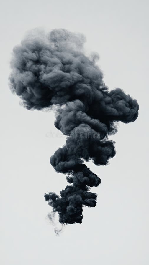 Dark Smoke Rising from Fire Creating Pollution Stock Photo - Image of ...