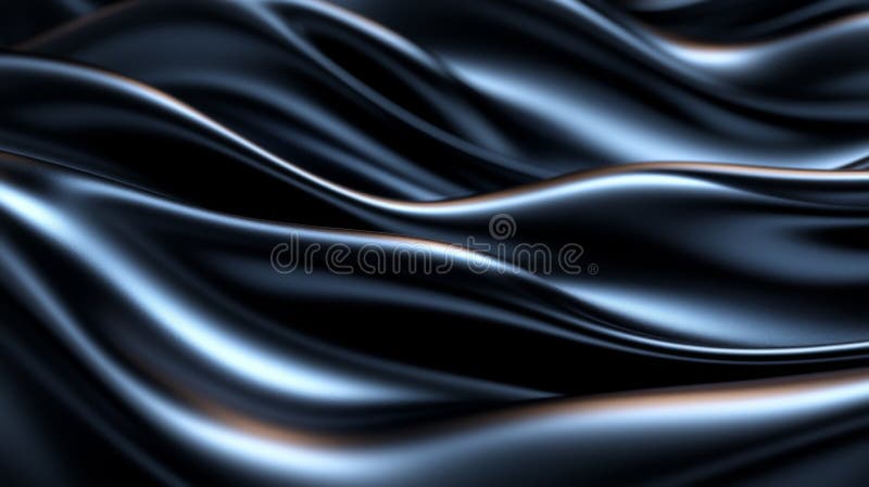 Dark Smooth Fabric Draped in Elegant Waves Stock Illustration ...