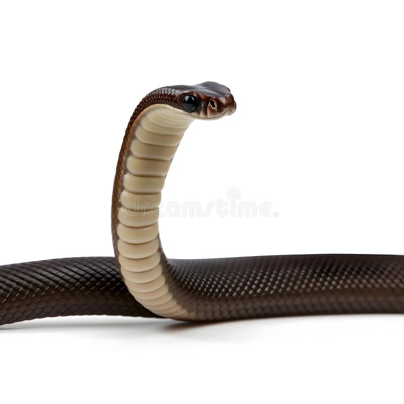 Snake Raising Head on White Background Close-up Stock Illustration ...
