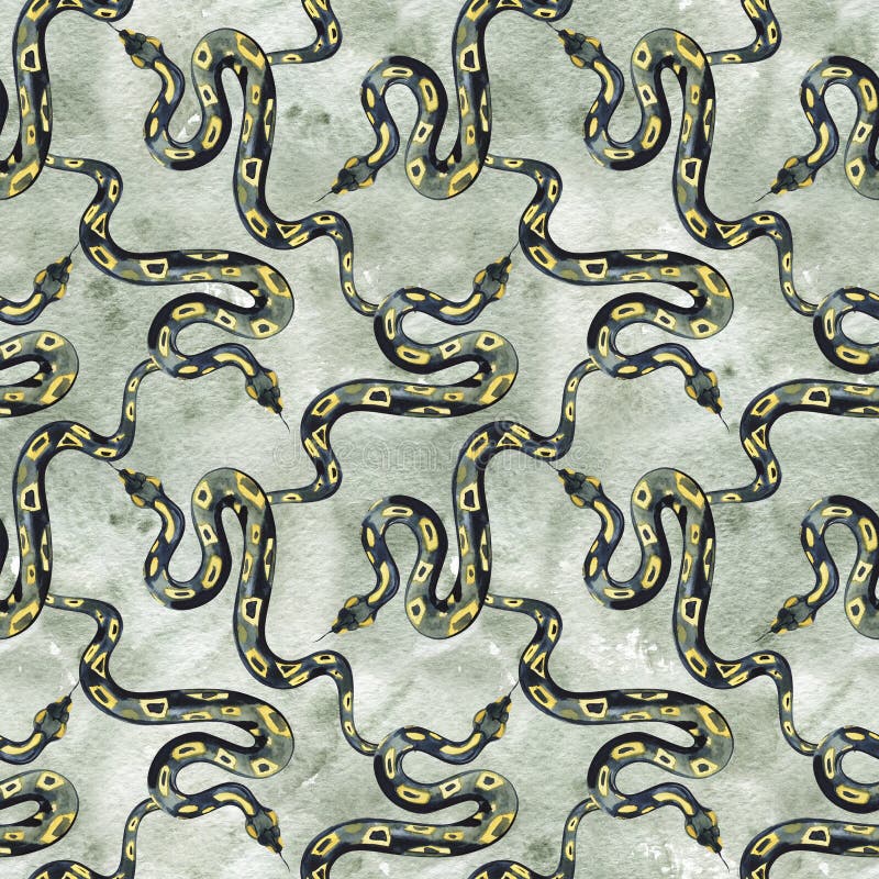 Dark Snake. Seamless Pattern Stock Illustration - Illustration of ...