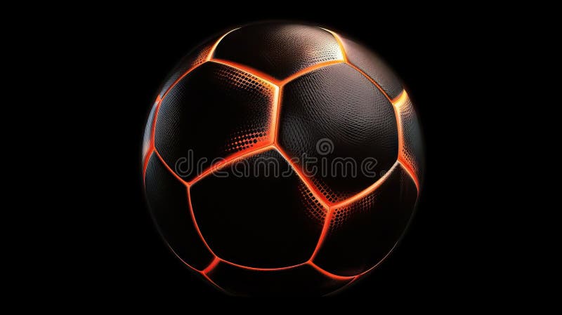 Dark Soccer Ball with Fire Effect. Generative AI Stock Photo - Image of ...