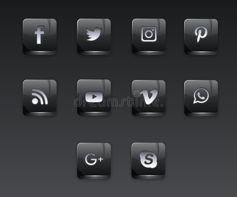 Dark Social Network Icons editorial photo. Illustration of pinterest ...