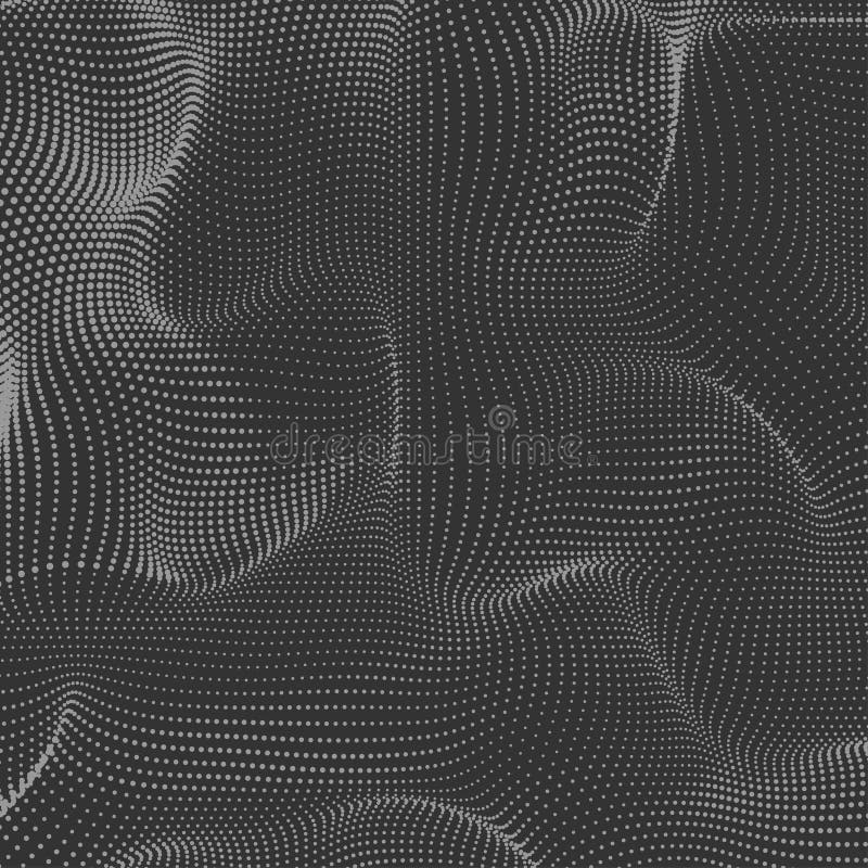 Halftone Dots Background. Smoke Texture. Abstract Wavy Dotted Lines ...