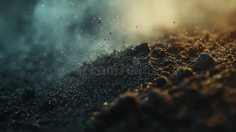 Dark Soil Dust Particles Rising in Air Stock Illustration ...