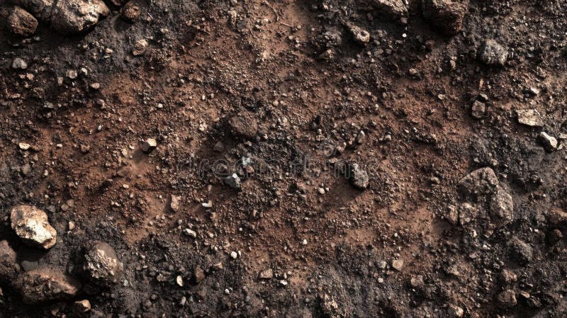Dark Soil and Rocks Compose a Rough Texture Earth, Geology Background ...