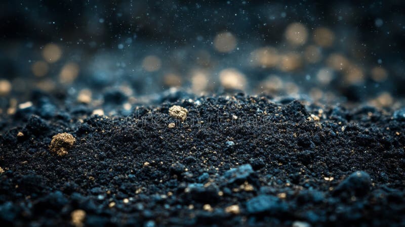 Dark Soil Texture with Gold Specks Background Stock Illustration ...