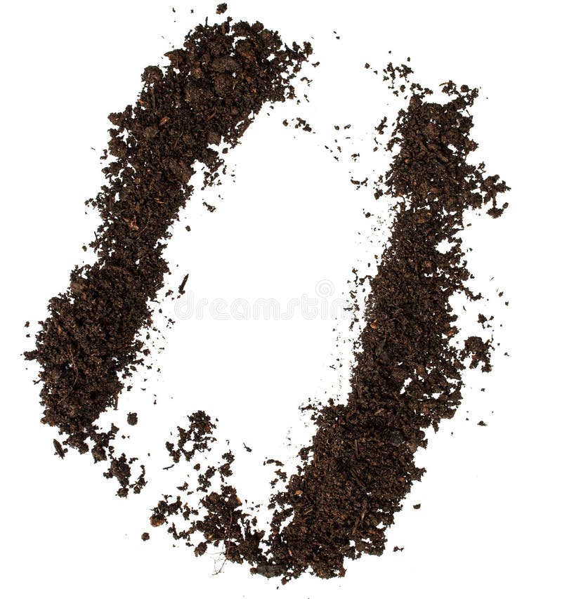 Dark Soil on White Background.Top View of a Soil Stock Image - Image of ...