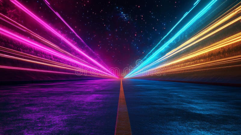 A Dark Space Illuminated by Colorful Laser Beams Forming Vivid Patterns ...