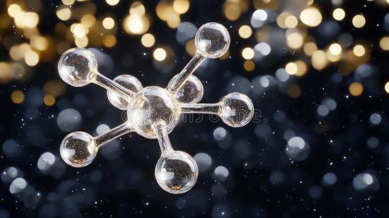 In a Dark Space, Molecular Structure is Depicted through Abstract ...