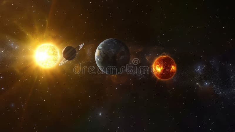 Dark Space with Orbiting Planets and Intense Solar Flares, a ...