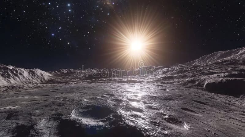 In a Dark Space Setting, a Close-up Image Captures the Moon S Surface ...