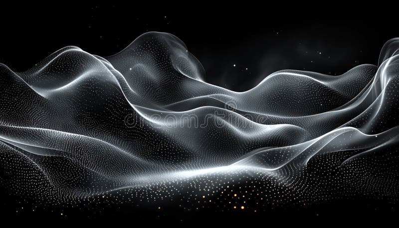 Dark Space Wave Pattern Flowing Underwater, Futuristic Glowing Galaxy ...