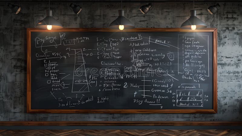 Chalkboard Filled with Mathematical Equations in a Classroom ...