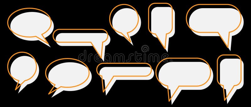 Dark Speech Box Set, Vector Illustration Stock Vector - Illustration of ...