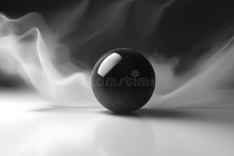 Dark Spherical Object Surrounded by Mist Illustrates Dramatic Contrast ...