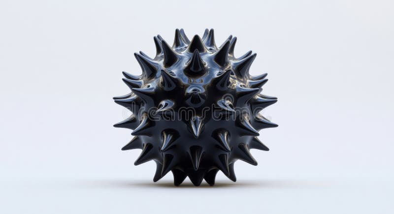 A Dark, Spiked Sphere Set Against a White Backdrop, Ideal for ...