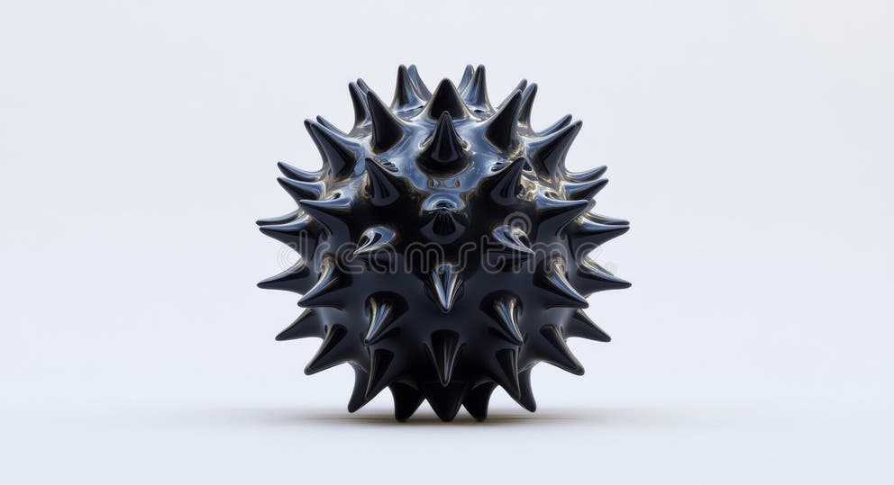 A Dark, Spiked Sphere Set Against a White Backdrop, Ideal for ...