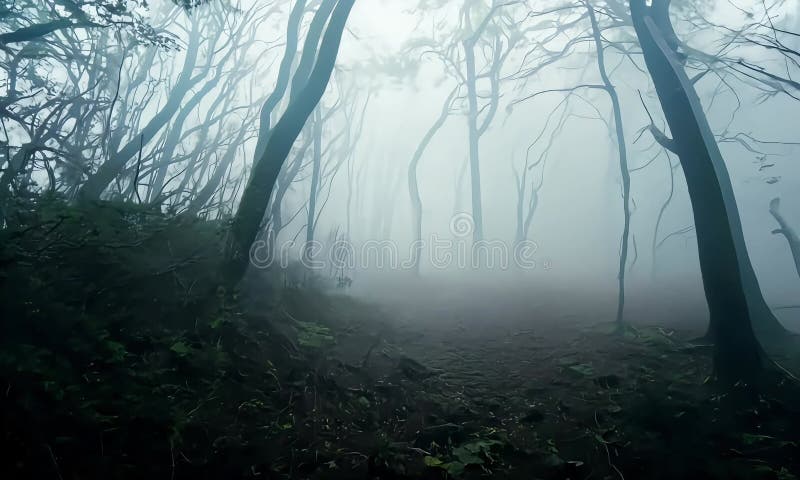 Dark and Spooky Forest Trees and Fog Stock Video - Video of trees ...