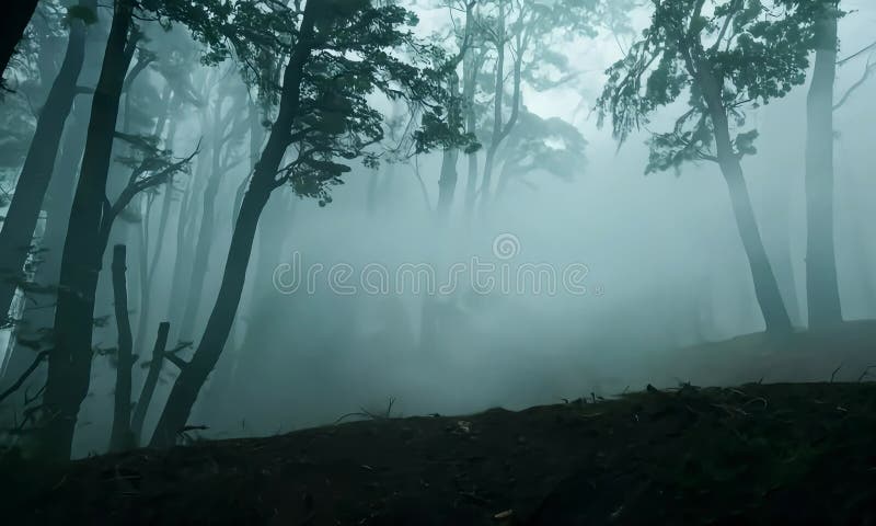 Dark and Spooky Forest Trees and Fog Stock Footage - Video of surreal ...