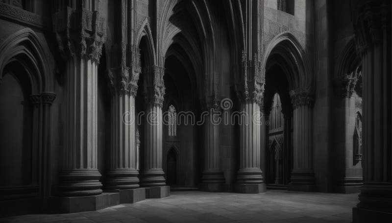 Dark Gothic Interior stock illustration. Illustration of indoor - 323180177