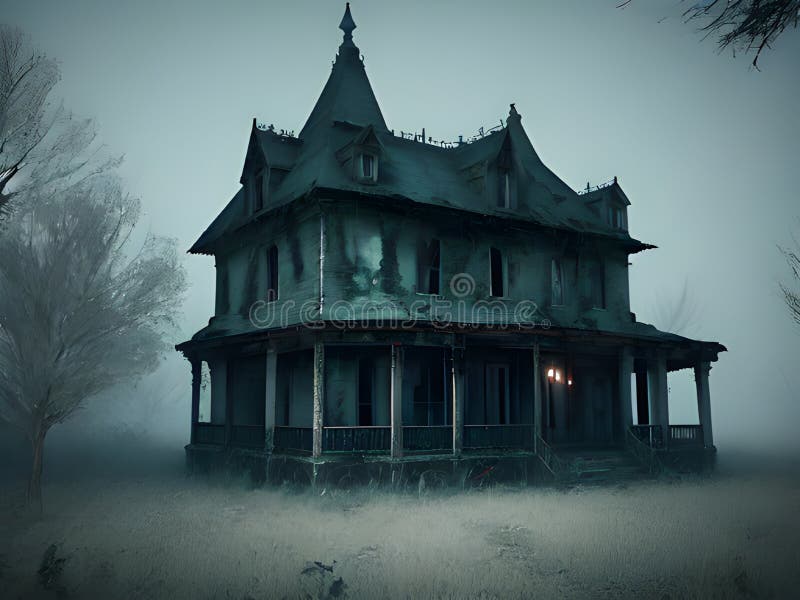 Dark House in the Forest, Ai Generated Stock Illustration ...