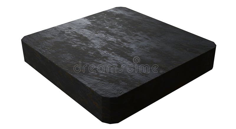 Dark, Square Stone Slab with a Textured Surface and Slightly Rounded ...
