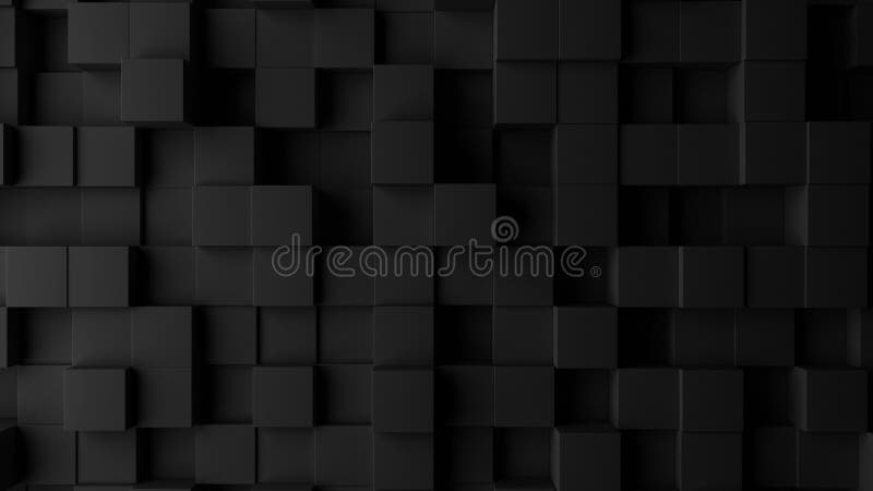 Dark Squares Abstract Background. Realistic Wall Of Cubes Stock ...