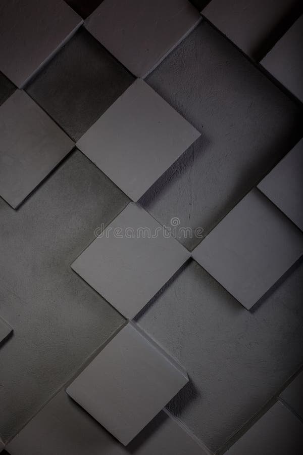 Dark Squares Abstract Background. Realistic Wall of Cubes. Abstract ...