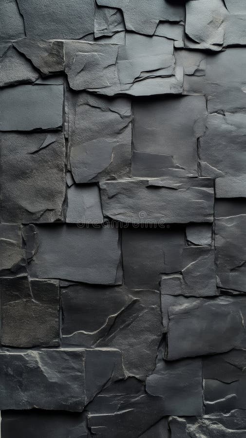 Dark Stacked Stone Wall Texture, Architectural Surface. Rustic Design ...