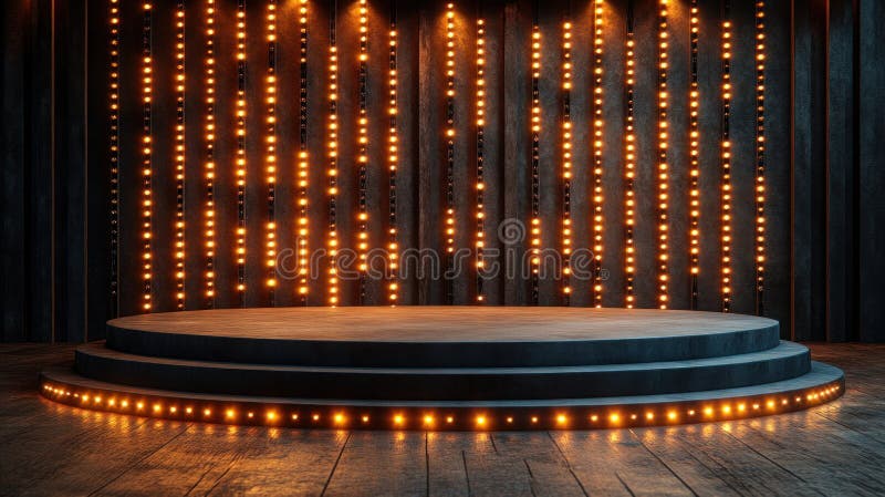 Elegant Stage with Warm Lighting Stock Illustration - Illustration of ...