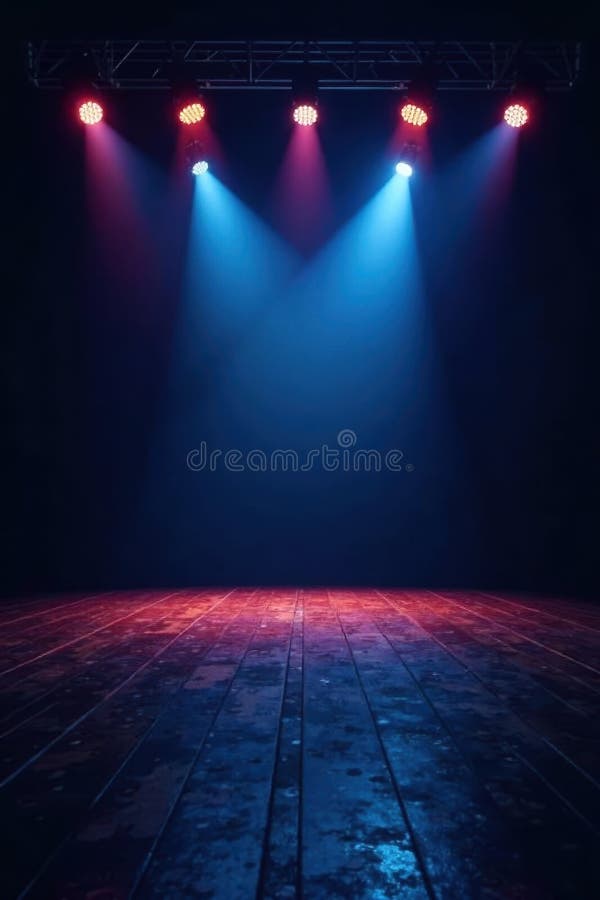 Dark Stage, Empty Spotlights, Waiting for Show, Empty Stage, Awaiting ...