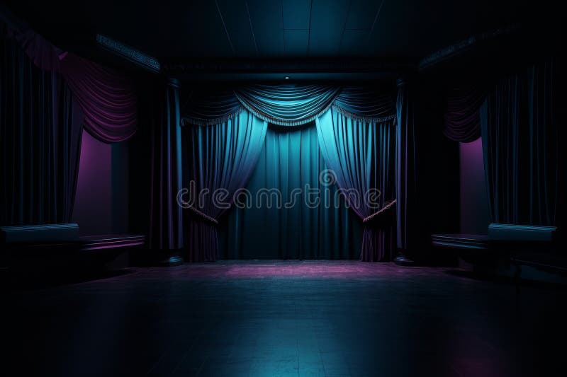 Dark Stage Show. Generate Ai Stock Illustration - Illustration of ...