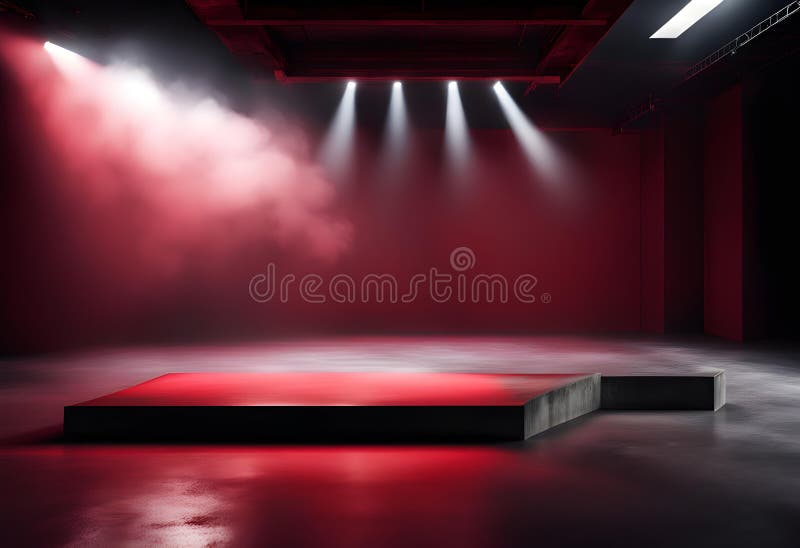 The Dark Stage Shows, Dark Red Background, an Empty Dark Scene Stock ...