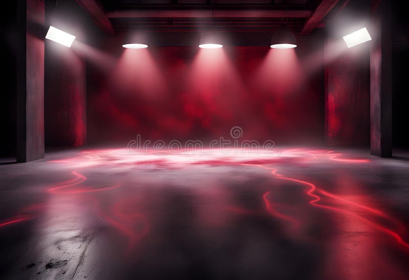 The Dark Stage Shows, Dark Red Background, an Empty Dark Scene Stock ...
