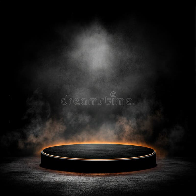 Dark Stage with Smoke and Glowing Platform. Stock Illustration ...