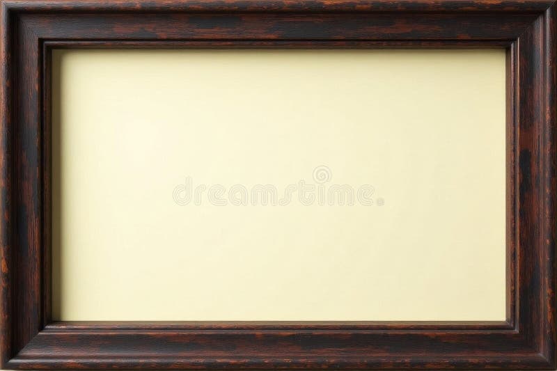 Dark Stained Wood Frame, Cream Mat, Aged Look, Classic, Artwork, Frame ...