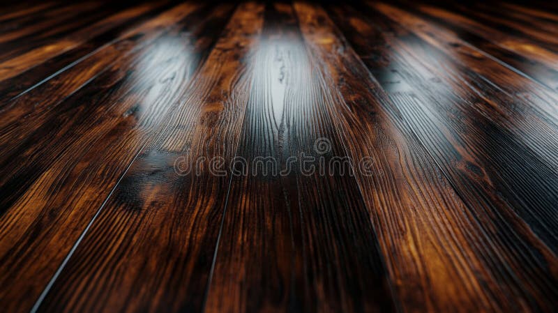 Dark Stained Wooden Floorboards Perspective Stock Illustration ...