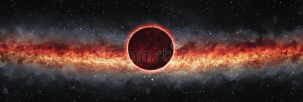 Dark Star Eclipse Cosmic Phenomenon of a Celestial Body Obscuring a ...