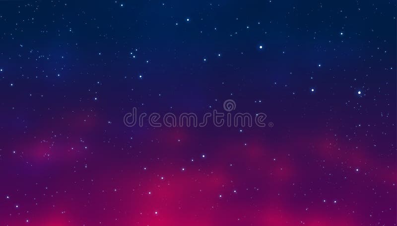 Dark Starry Night Sky Banner with Starlight Stock Vector - Illustration ...