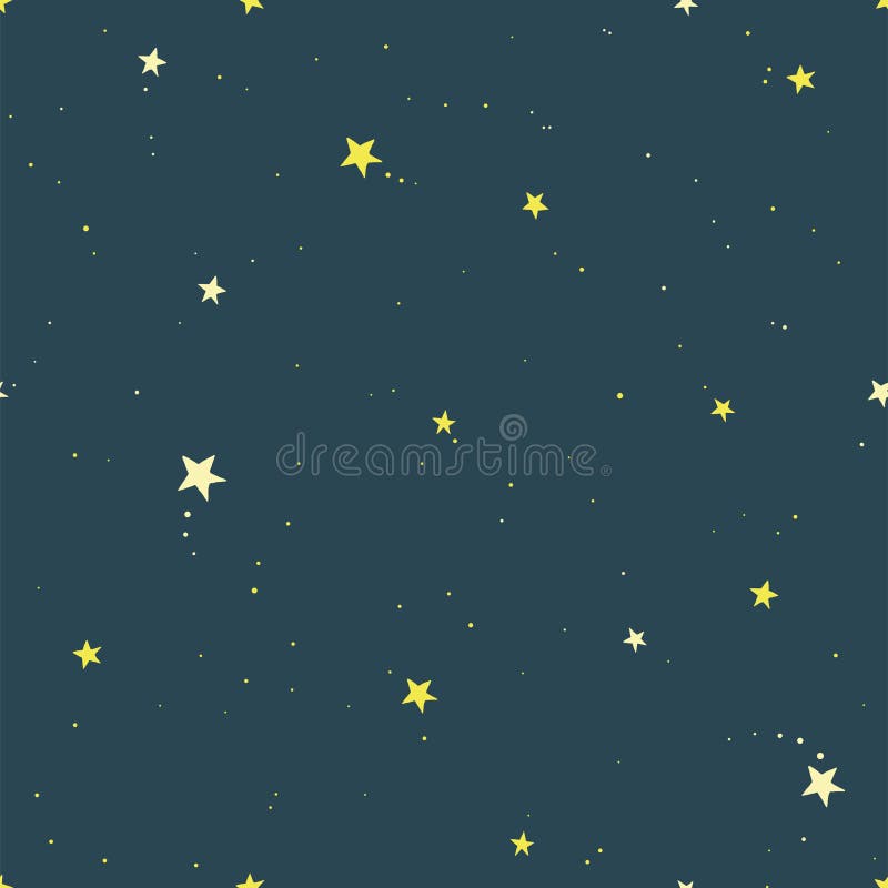 Starry Sky Seamless Vector Pattern, Hand Drawn Illustration Yellow ... Starry Sky Seamless Vector Pattern, Hand Drawn Illustration Yellow ...